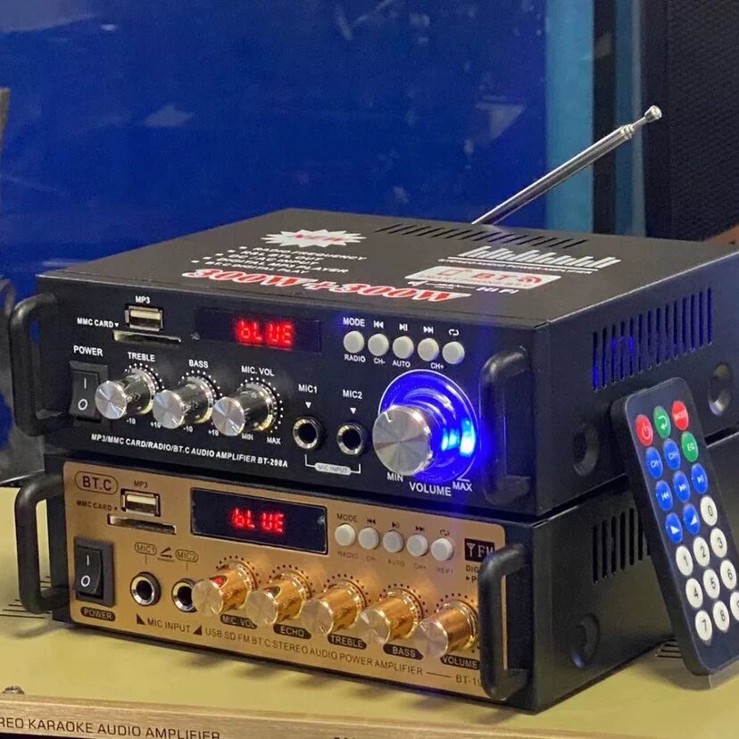 Миниатюрный усилитель мощности для колонок, с поддержкой USB-накопителей и радиоприемника, автомобильный усилитель