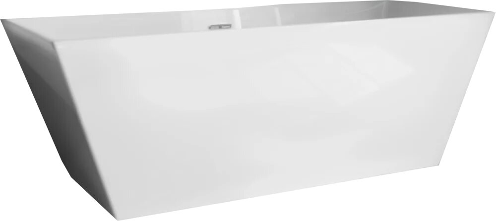 Ванна из искусственного камня Эстет Манхэттен ФР-00006566 175x77, отдельностоящая, прямоугольная, белая, глянцевая, со сливом-переливом