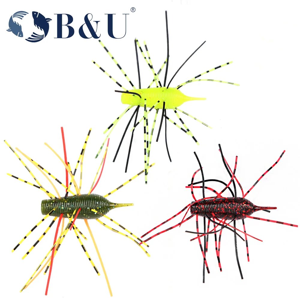 Силиконовая приманка B&U Multi-Tentacles, Светло-желтый, 40 мм, 5 шт. — фото 1