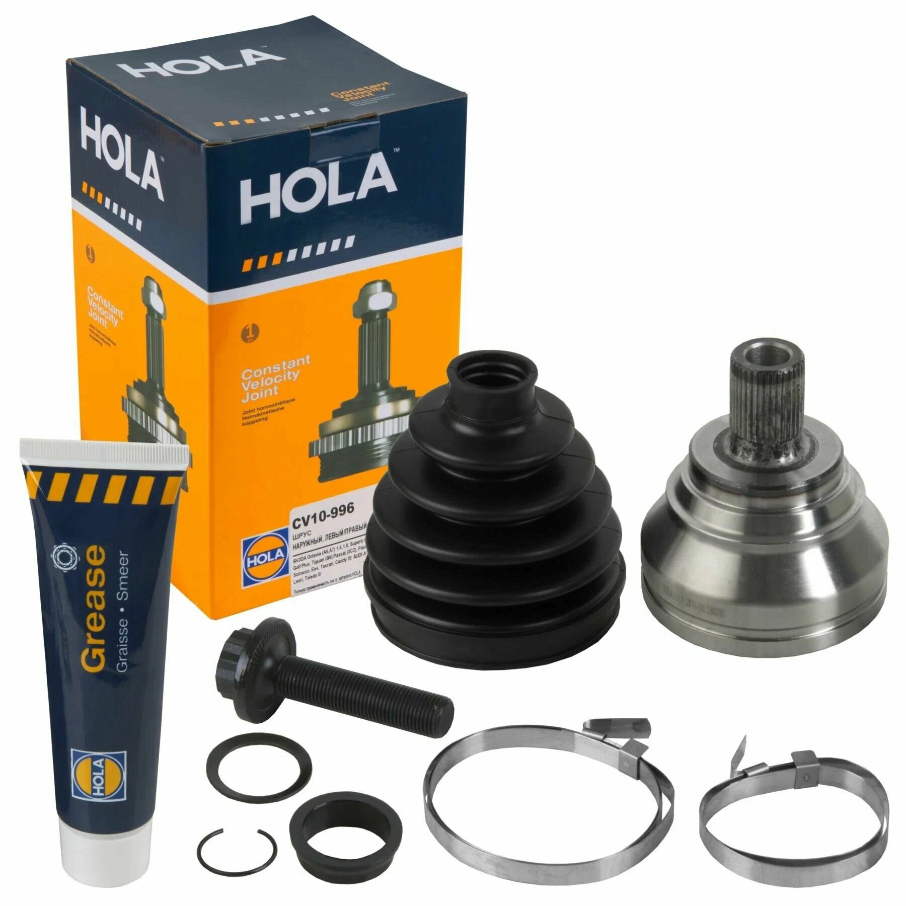 Шрус наружный для SKODA OCTAVIA (A5, A7) 1,4,1,8, SUPERB II, YETI (5L); VW GOLF (V-VI) (HOLA) CV10996