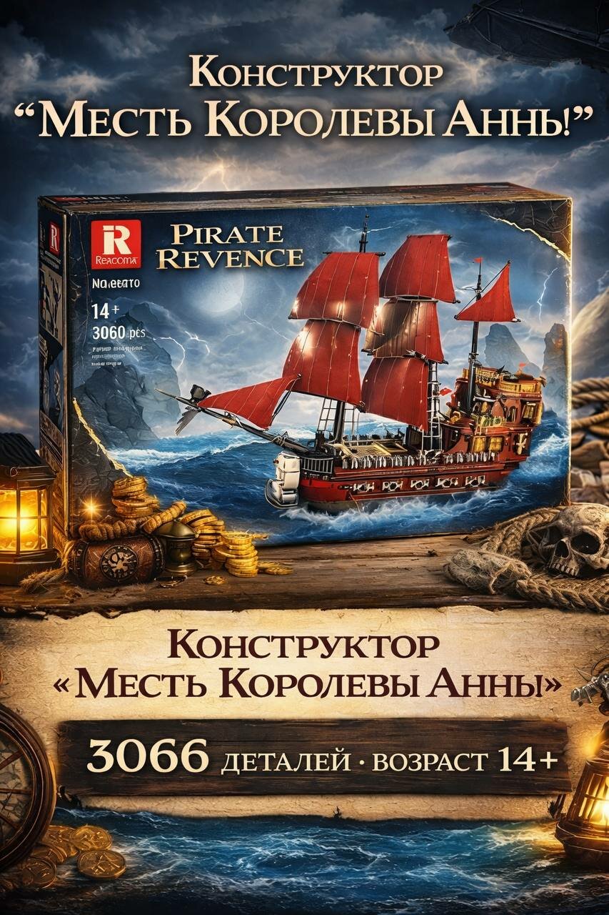 Конструктор Пираты Карибского Моря "Месть Королевы Анны" 3066 деталей, 14+