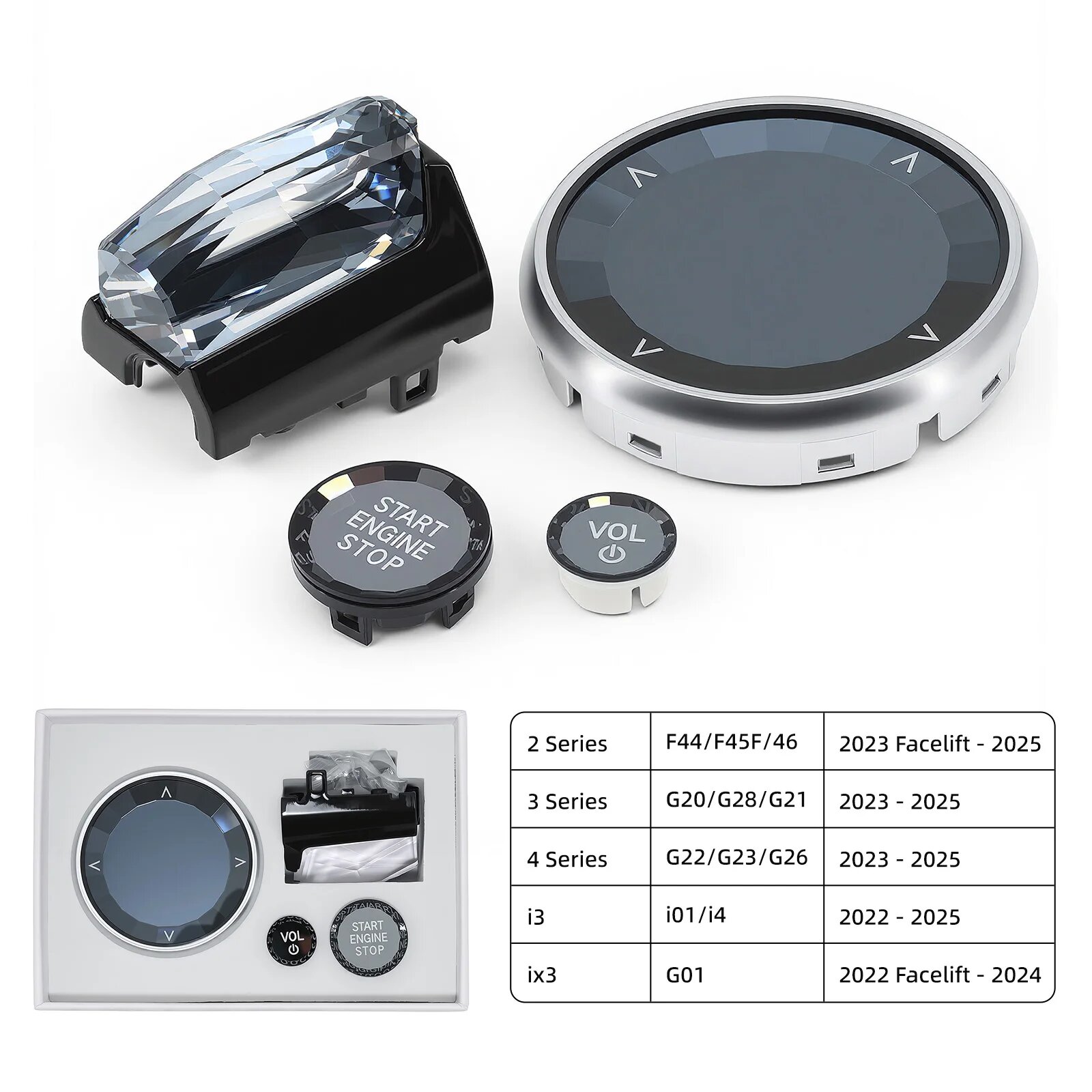 Набор ручек переключения передач с кристаллами для BMW G20 G21 G22 G23 G26 G28 IX3 G01 i3 i01 i4 F44 F45 F46 2023 2024 автомобильные аксессуары