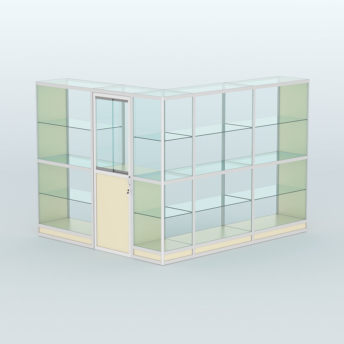 Павильон из профиля угловой №1г (5,5 кв. м), Крем Вайс