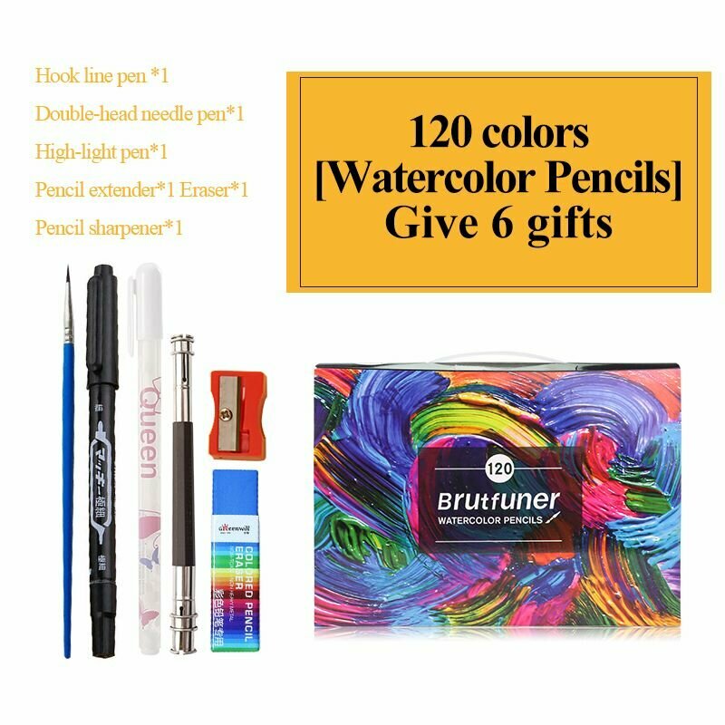 Карандаши цветные brutfuner 180colors oil & акварельный цве