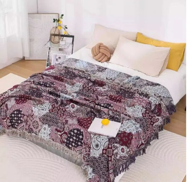 Плед homely из хлопкового муслина, Бахрома, 220 х 200 см, белый
