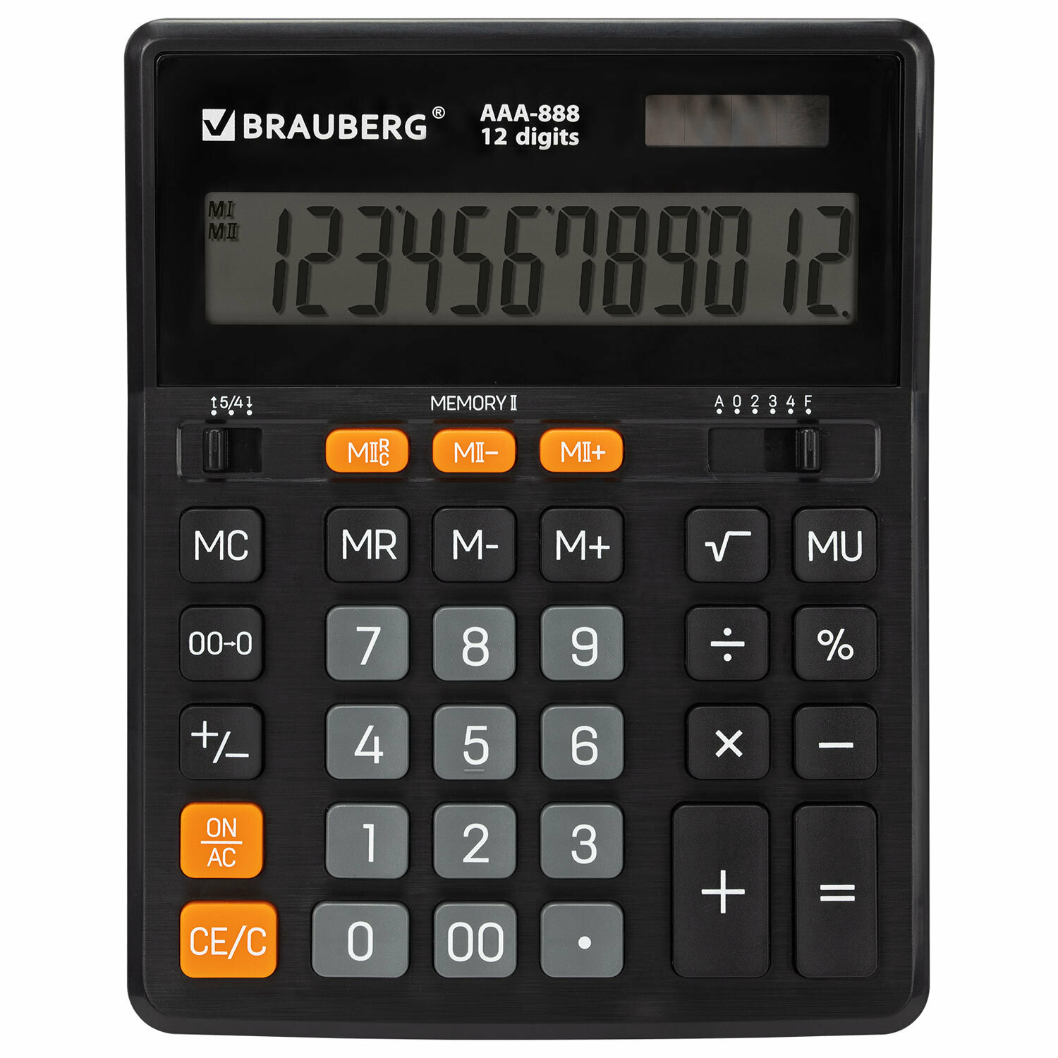 Brauberg Калькулятор настольный AAA-888 202x159 мм 12 разрядов черный 273981