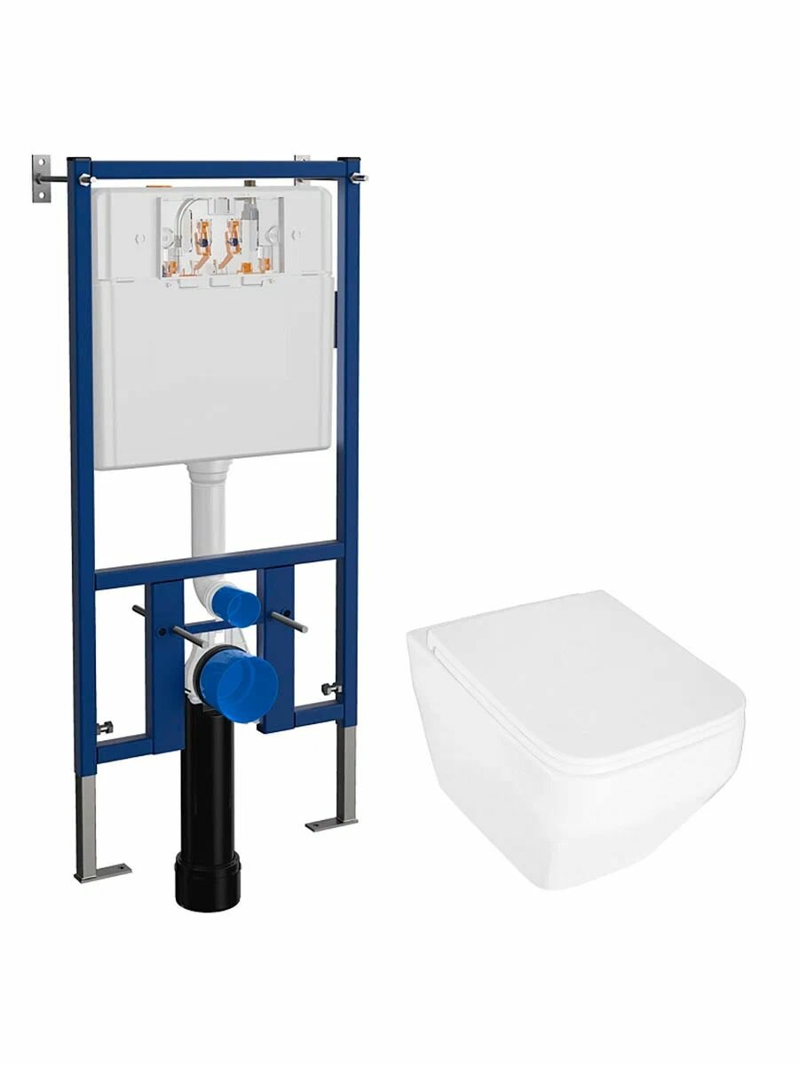 Инсталляция с унитазом комплект 2 в 1 LORANTO ALFA: инсталляция + унитаз Moneo 4501+AZ-0062 UQ1