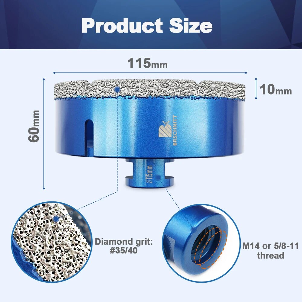 BRSCHNITT Колонковое буровое долото 6-125 мм 1pc, 115mm M14