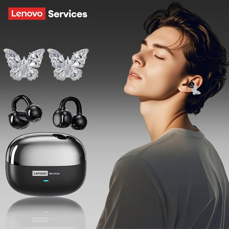 Lenovo LE302 Беспроводные наушники-зажимы Black Sil Butterfly