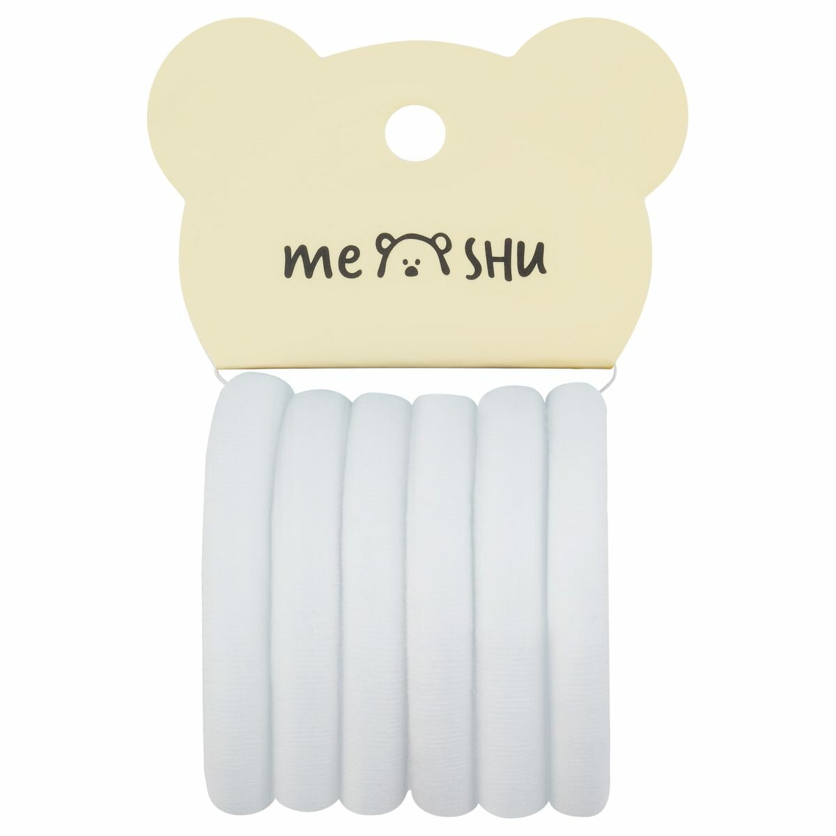 Резинки для волос MESHU "Essence thin", белые, 6шт, европодвес (MS_60542), 12 уп.
