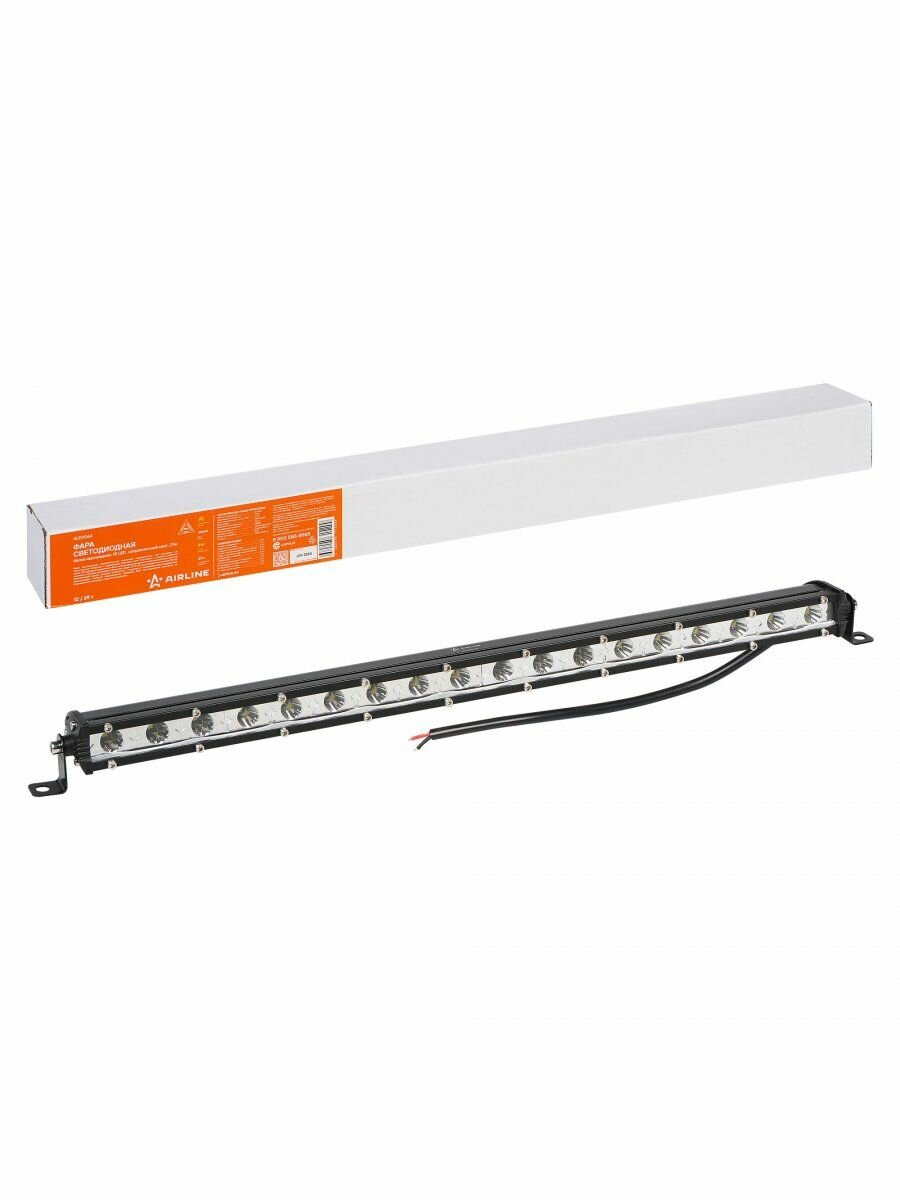 Фара светодиодная (балка) однорядная, 18 LED направленный свет, 27Вт, 12/24В, Airline ALED064