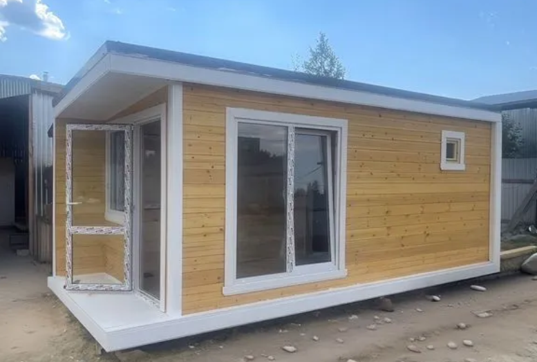 Готовая мобильная баня под ключ «Скандинавия» 6,0х2,3 м Эленвуд с доставкой и установкой