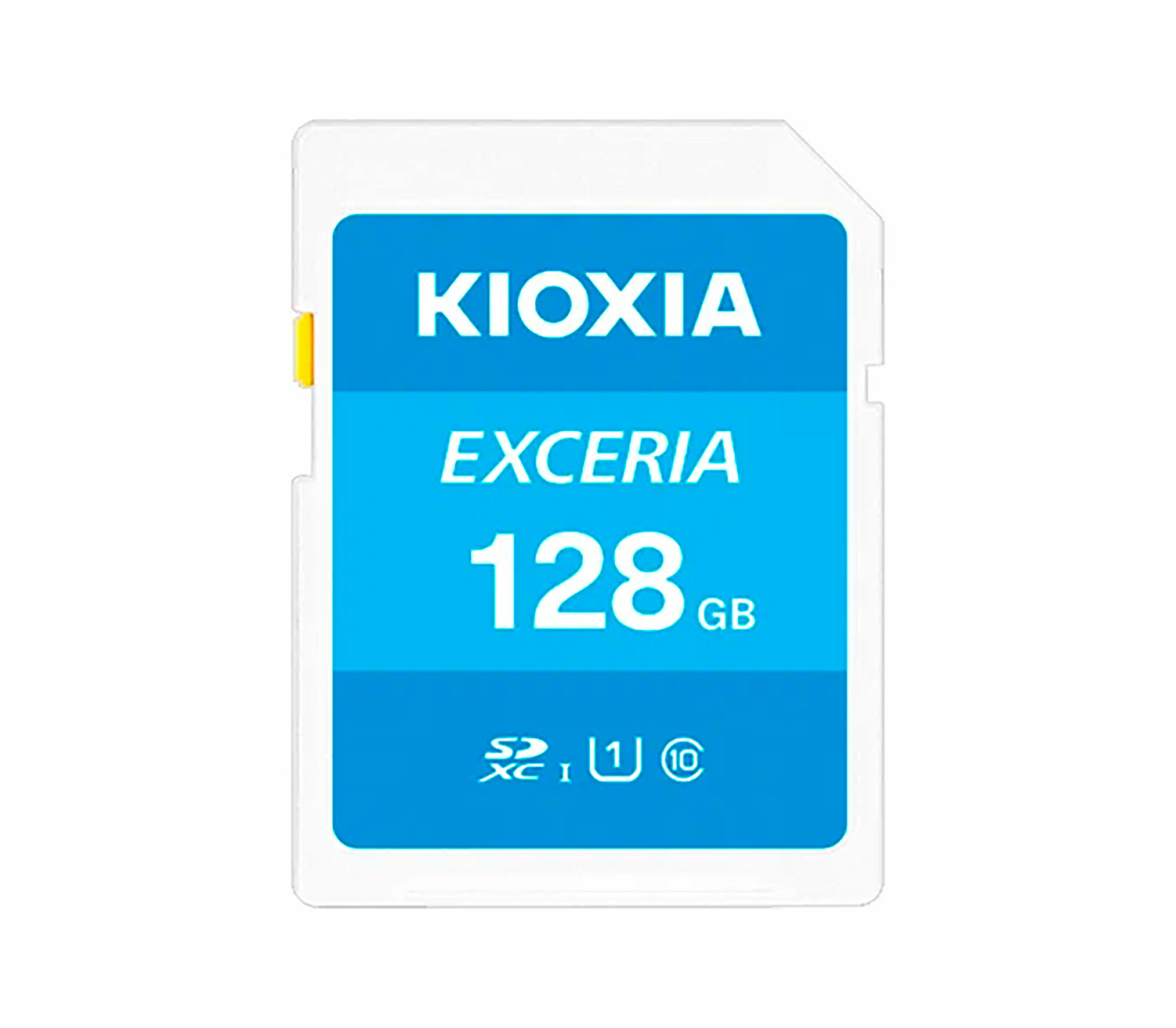 Карта памяти Kioxia Exceria, 128ГБ, SDXC, UHS-I, U1, белая/голубая