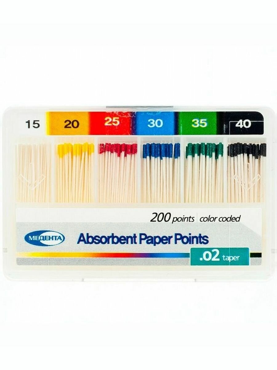 Штифты бумажные (200шт) ассорти №№15-40, мета