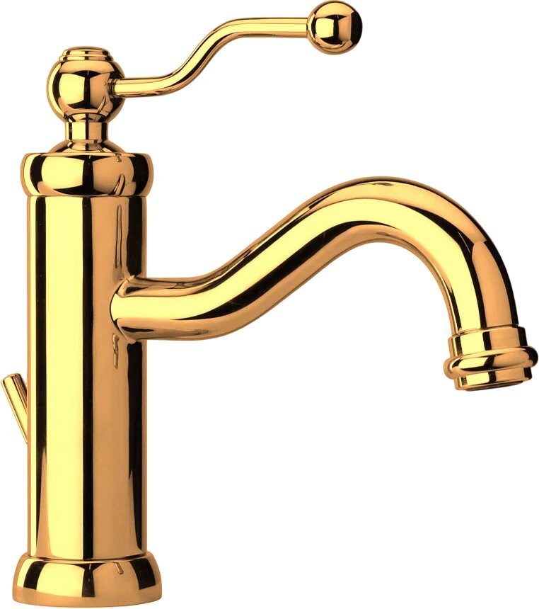 Смеситель для раковины Paini Duomo 88OP211 золотой, глянцевый, кран для ванной в раковину, из латуни, рычажный, с керамическим картриджем, с донным клапаном
