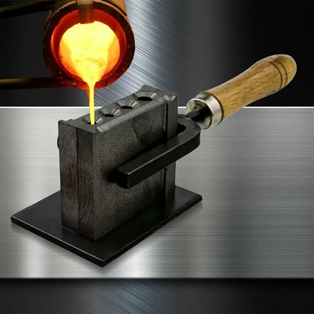 Обратимая ювелирная изложница с 4 отверстиями для литья драгметаллов