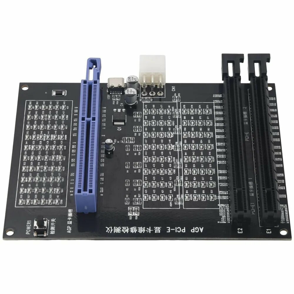 Тестер разъемов двойного назначения AGP PCI-E X16. Изображение на дисплее. Проверка видеокарт. Инструмент для диагностики графики.
