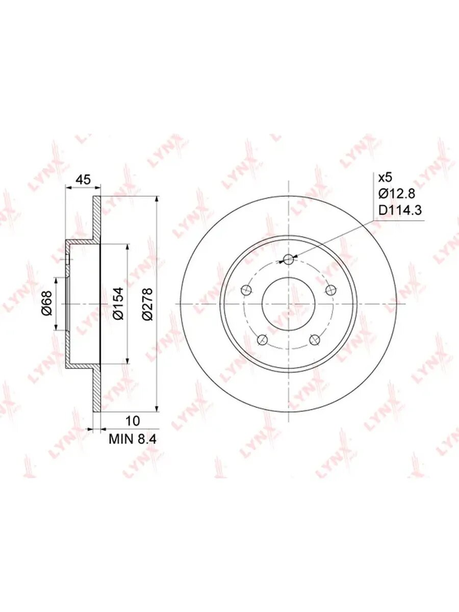 Диск тормозной задний (278X10) NISSAN PRIMERA(P12) 1.6-2.5 0