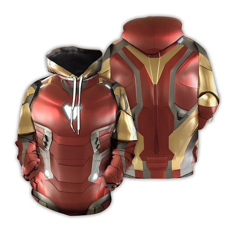 Толстовка Iron Man из полиэстера для косплея L, Pullover