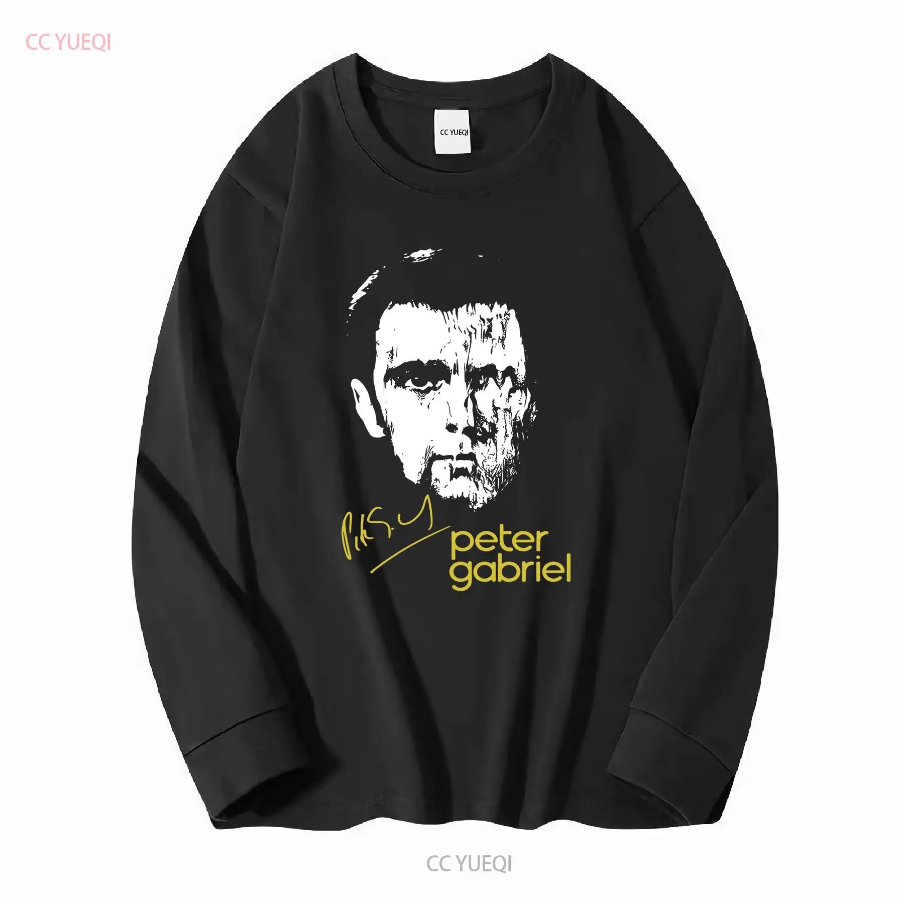 Мужская футболка Peter Gabriel черная, размер XXL, long sleeves