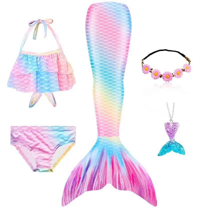 Костюм Русалочки Ариэль для девочек, полиэстер, с моноластом