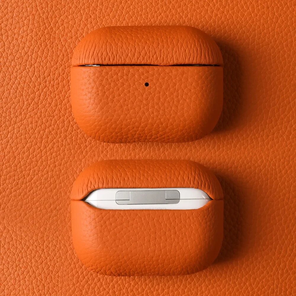 Чехол из кожи для AirPods Pro 2 For Airpods 4, Orange