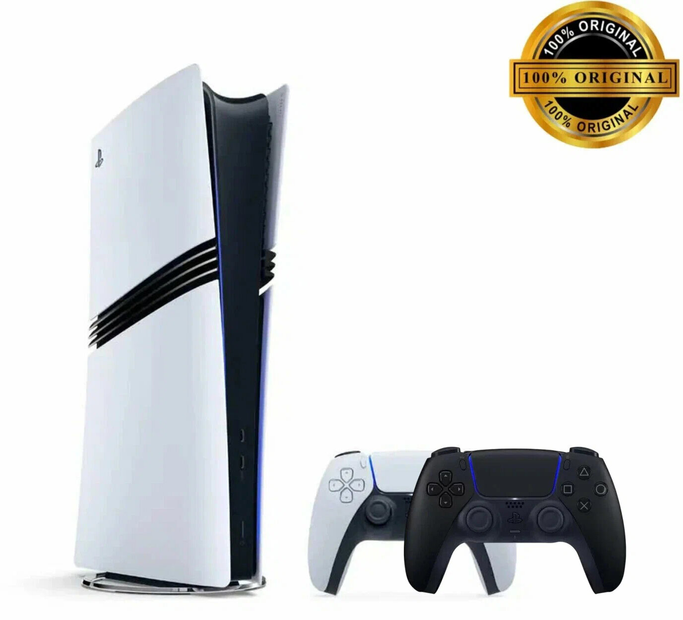 2й геймпада + Игровая приставка Sony PlayStation 5 Pro Digital Edition, 2Tb SSD, белый (геймпад: белый/черный/cиний)