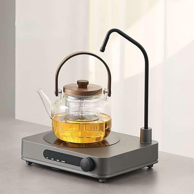 Электрическая керамическая чайная плита с автоматической подачей воды, бытовой стеклянный чайник, чайник для заваривания чая, чайный сервиз.