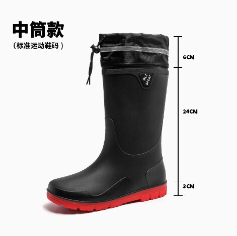 Модные мужские резиновые сапоги, водонепроницаемые рабочие ботинки средней высоты, обувь для мойки автомобилей на открытом воздухе, обувь для походов в продуктовый магазин, нескользящая резиновая обувь. Размер обуви. EU:44