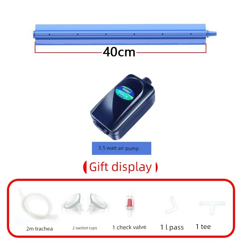 Набор 40 см игольчатого шланга с воздушным насосом 3,5 Вт для аэрации аквариума, система пузырькового камня