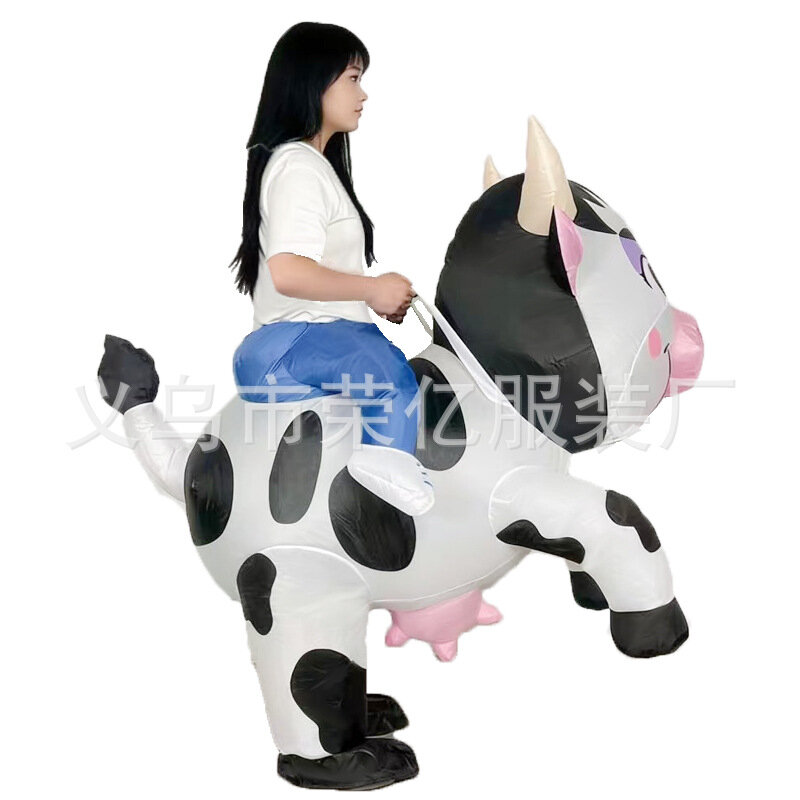 Надувной костюм коровы для Хэллоуина для праздничных выступлений, забавных нарядов для вечеринок, реквизита, надувной костюм лошади.