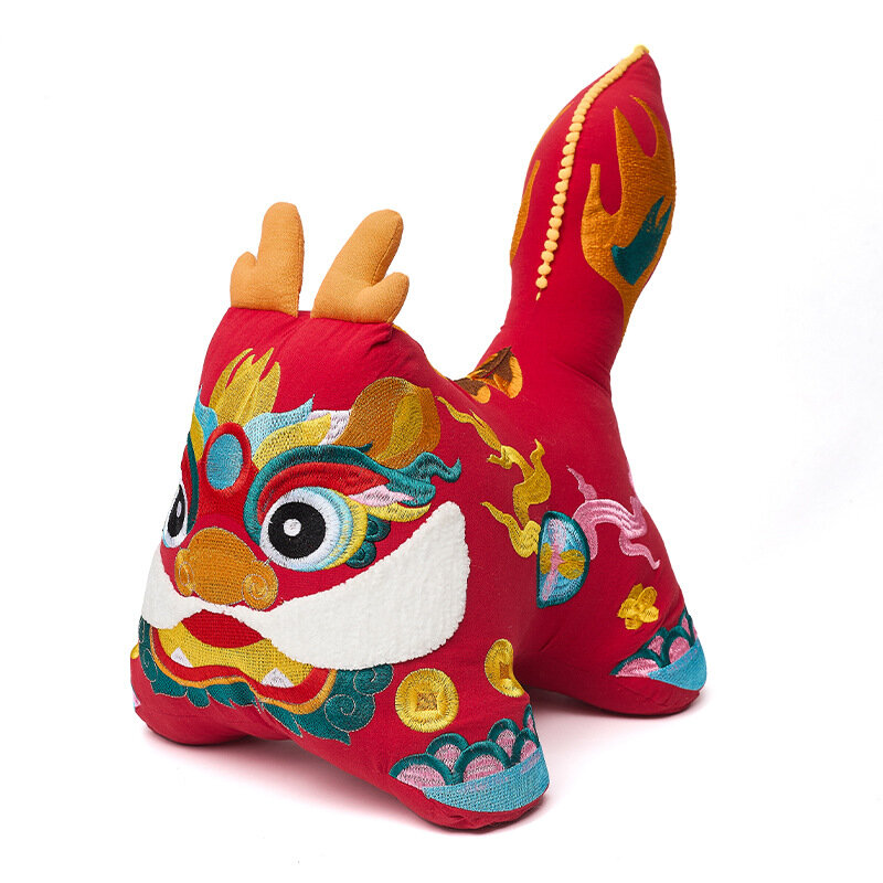 Подарочная кукла с вышивкой дракона, тканевое украшение ручной работы в виде дракона, подарок на первый день рождения ребенка, ароматный мешочек с благоприятным животным символом в китайском стиле, товар для путешествий.
