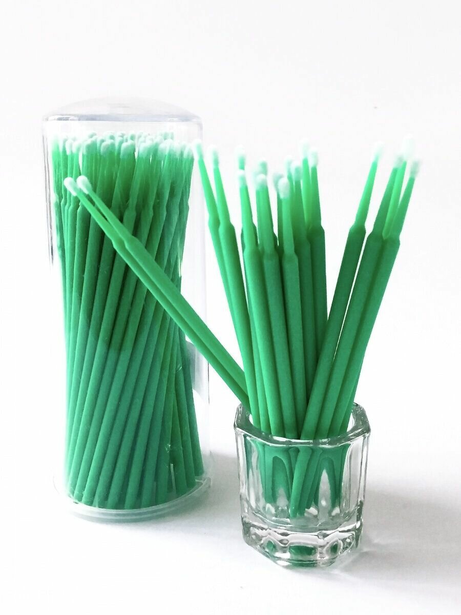 Микробраши для бровей, ресниц и маникюра, микрощеточка, зеленый