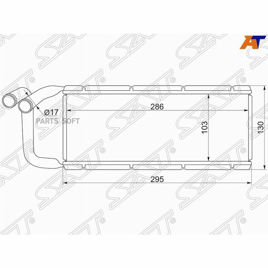 Радиатор отопителя салона Isuzu ELF FSR 12- / ELF NMR 12- от официального дистрибьютора, SAT, артикул STIS843950