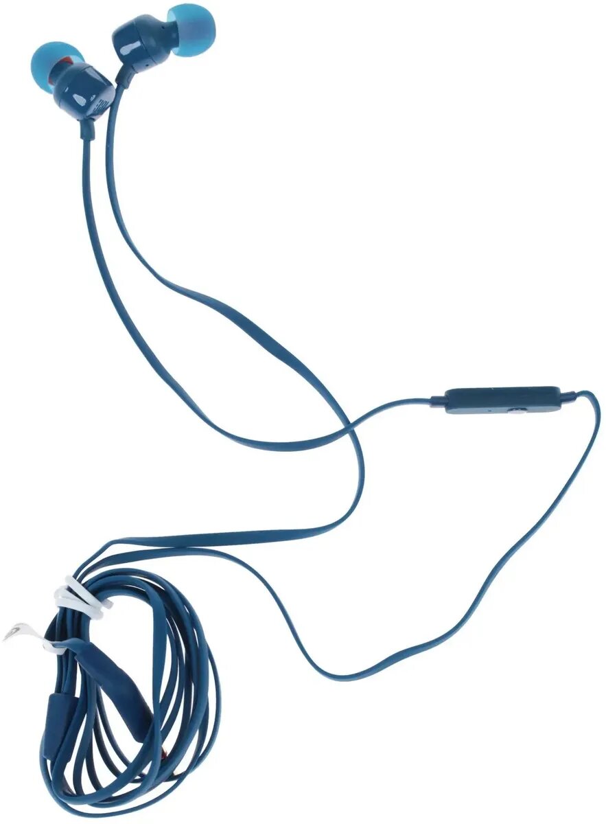 Проводные наушники JBL Tune 110, 3.5 мм, с микрофоном, синий (JBLT110BLU)