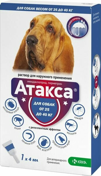 Атакса капли для Собак свыше 25кг 4мл №1