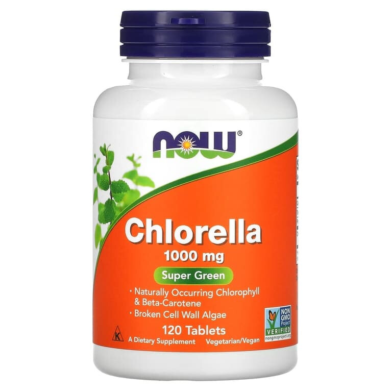 NOW Foods Chlorella, Хлорелла 1000 мг 120 таблеток
