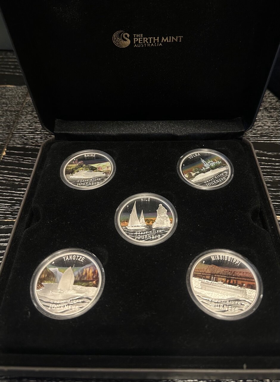 Тувалу 1 доллар 2010 Proof набор «Великие реки» из 5 монет PROOF купить оригинал