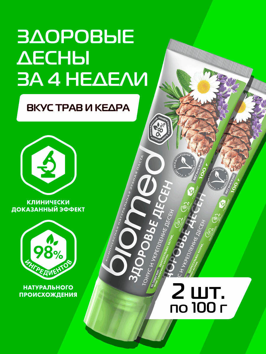 Противовоспалительная зубная паста BIOMED GUM HEALTH, 100г, 2 шт