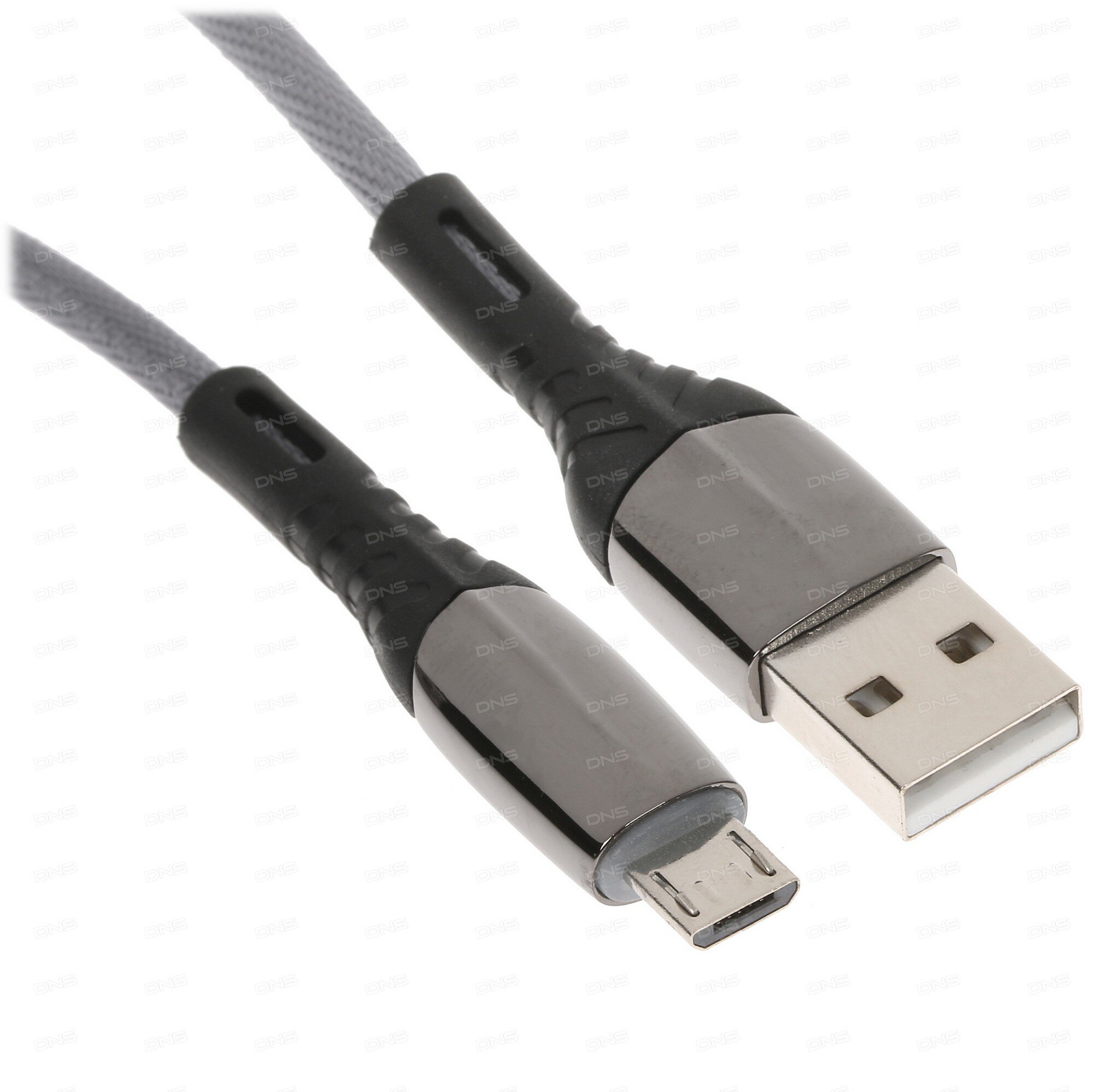 Кабель круглый KEYRON micro USB - USB 2.0 Type-A серый 1.5 м