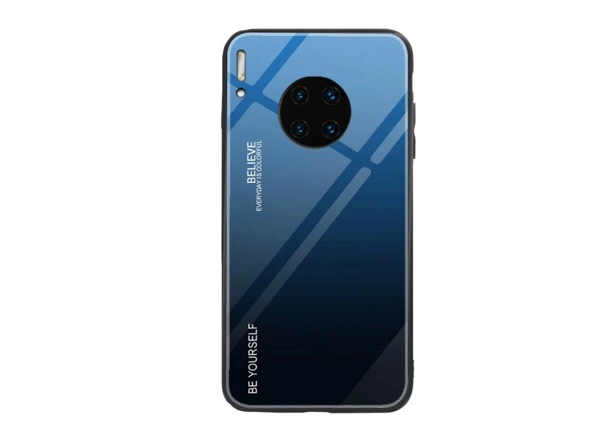 Чехол-бампер MyPads для Huawei Mate 40 Pro (NOH-NX9) стеклянный из закаленного стекла синий
