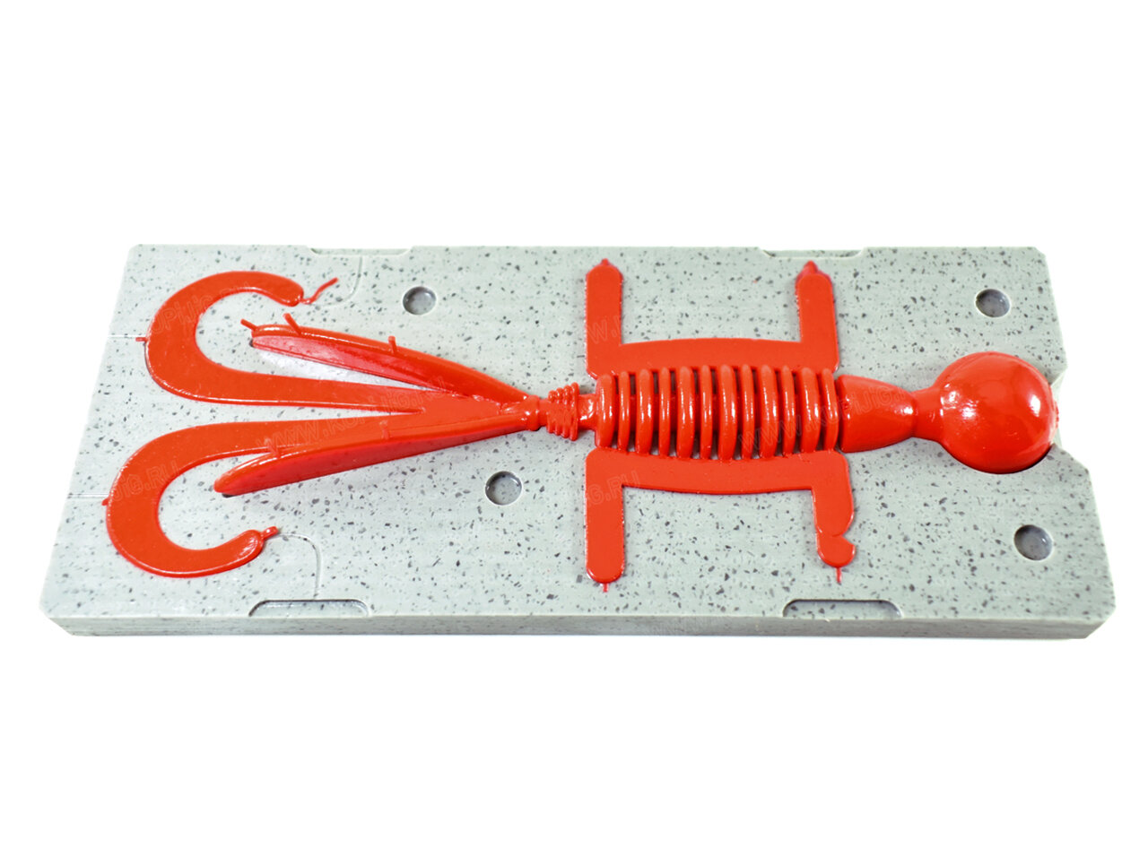 Форма под шприц для литья рыболовных силиконовых приманок твистер Wooly Hawg Tail 4.3" 110 мм