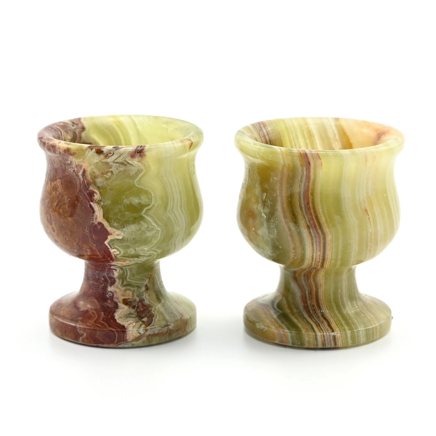 Пара рюмок из камня оникс в бархатной коробке .