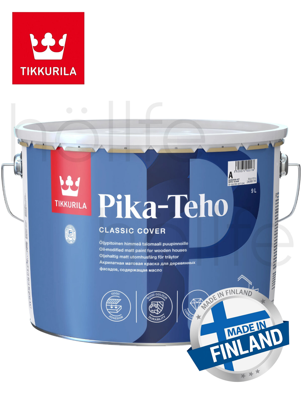 Краска Tikkurila Pika-Teho / Тиккурила Пика-Техо для деревянных фасадов 9 л, база С