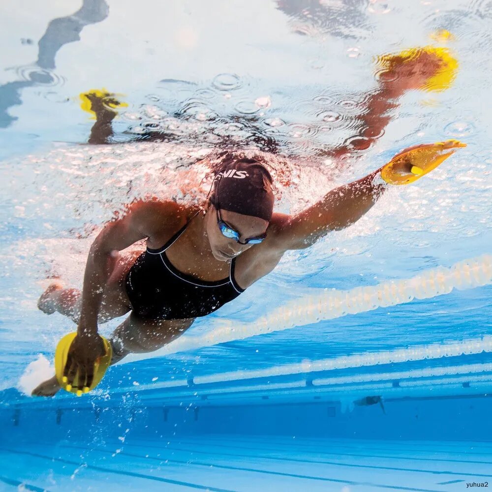 Finis Agility Paddle XXL желтые ласты для рук для плавания