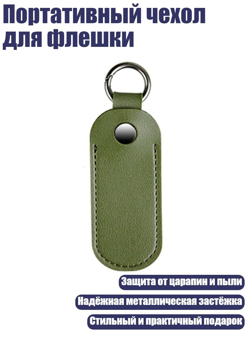 Портативный чехол для флешки, Чернильно - зеленый