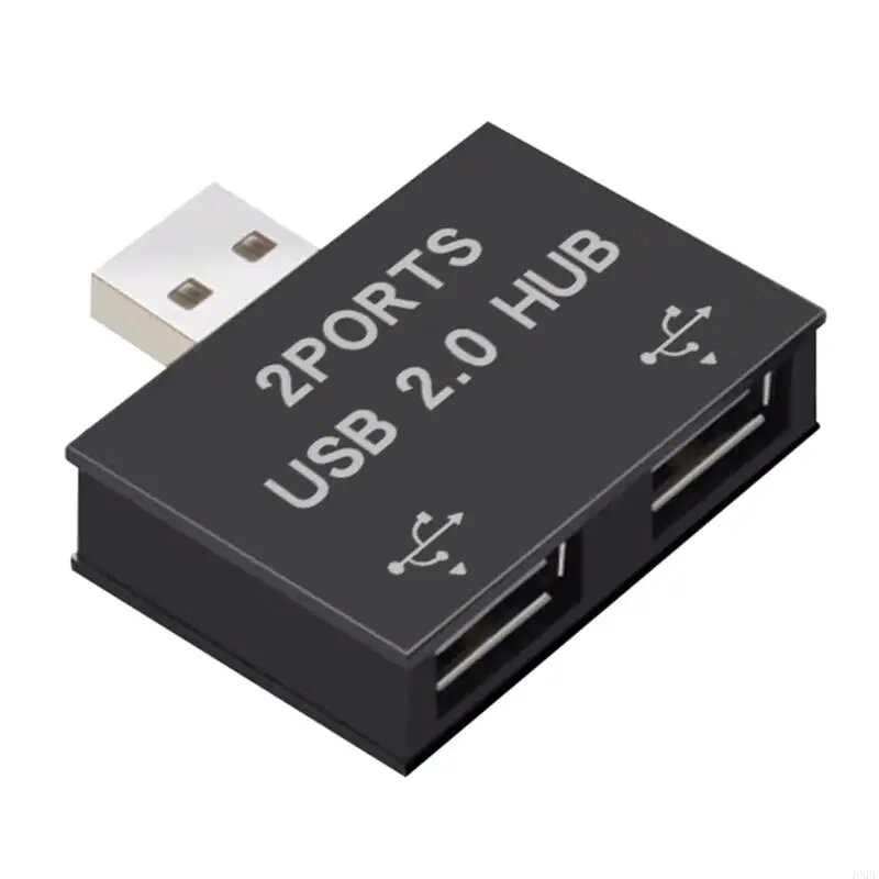 USB 2.0 хаб 2 порта, черный