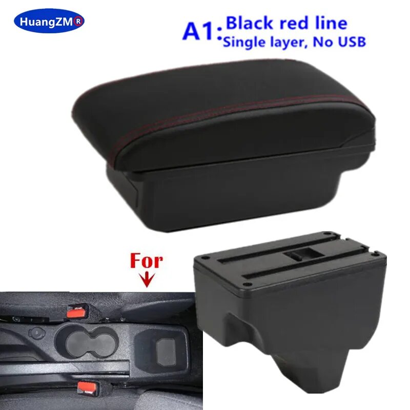 Подлокотник для Peugeot 2008/208 A1 Black Red no USB