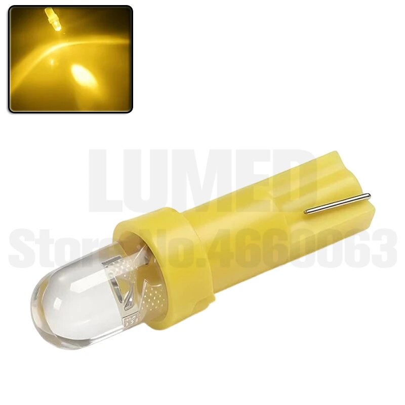 10 шт, Автомобильные светодиодные лампы T5 для приборной панели, 12 В Желтый