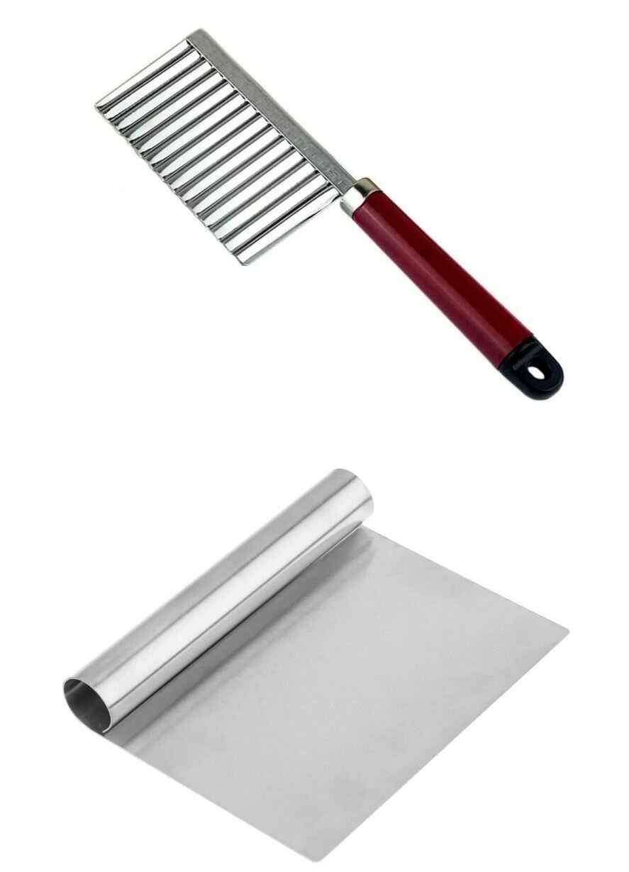 Шпатель для теста + нож ребристый для фигурной резки